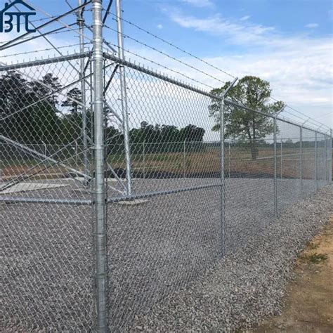 High Security 8 Foot Galvanized Chain Link Fence With Barbed Razor Wire