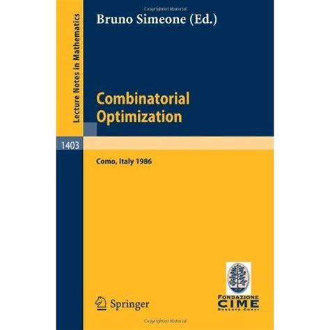 Libro Combinatorial Optimization En Inglés De Buscalibre