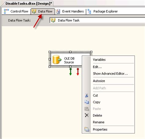 Sql Server 2008 R2 SSIS How To Disable Task Stack Overflow