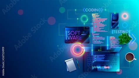 Software Development Coding Process Concept Programming Testing Cross