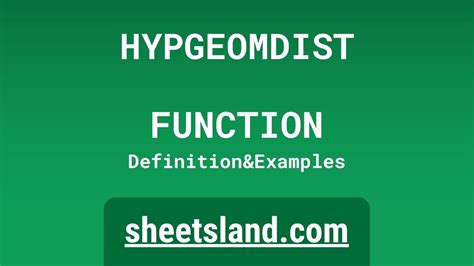 Hypgeomdist Function Definition Formula Examples And Usage