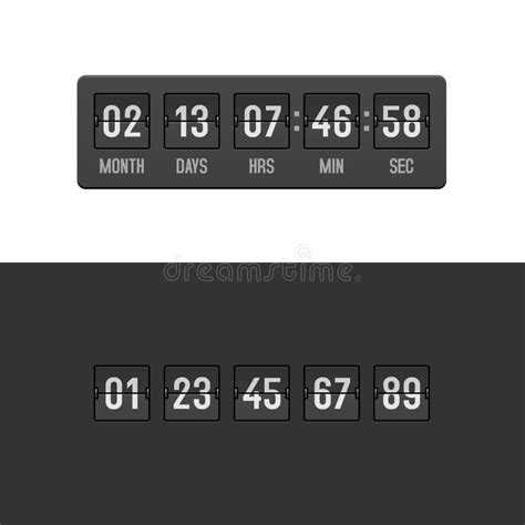 Countdown Clock Timer Set Vector Stock Vector Illustration Of Board