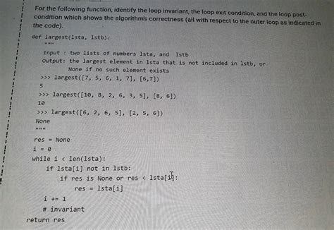 Solved For The Following Function Identify The Loop