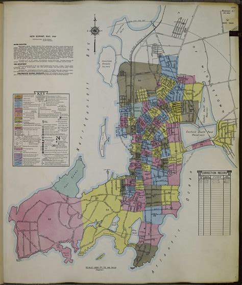 Newport Rhode Island 1950 Old Map Rhode Island Fire Insurance Index