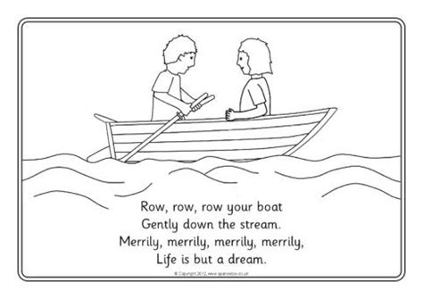 Row Row Row Your Boat Colouring Sheets SB8331 SparkleBox