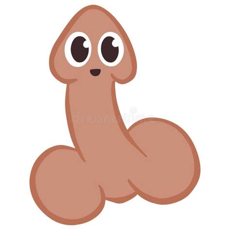 Cartoon Willy Penis Shaped Illustration And Testes From The Male