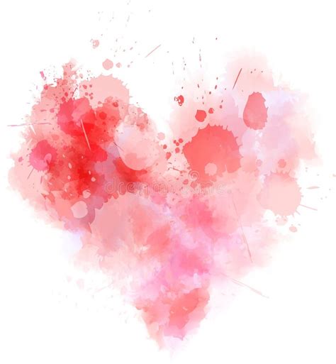 Red Abstract Watercolor Heart Stock Vector Illustration Of Respect