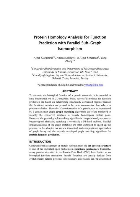 pdf protein homology analysis for function prediction with protein