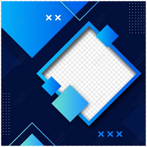 Blue Geometric Minimalist Twibbon Gradient Abstract Border Abstract Border Frame Free Png And