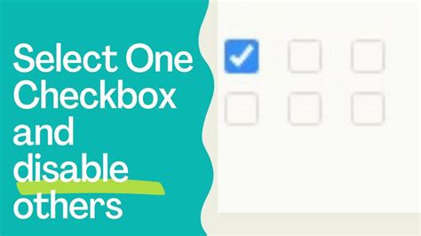 Select One Checkbox And Disable Others Using Jquery Youtube