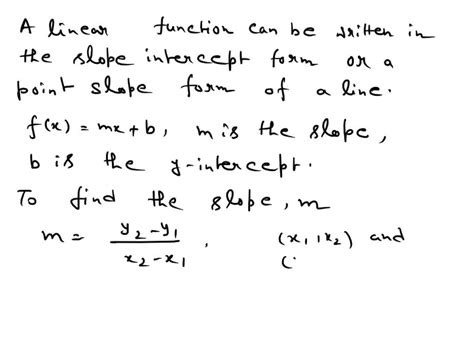SOLVED How Are Key Features Of A Linear Function Identified And Interpreted From An Equation