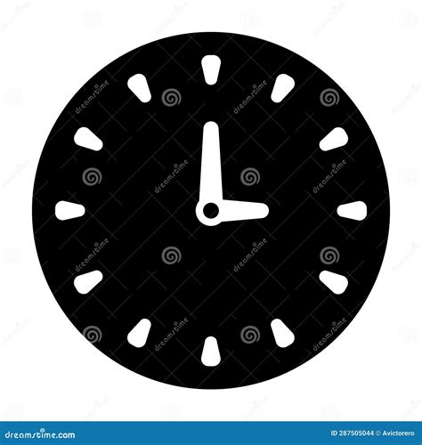 Analog Clock Icon Symbol Stock Vector Illustration Of Circle 287505044