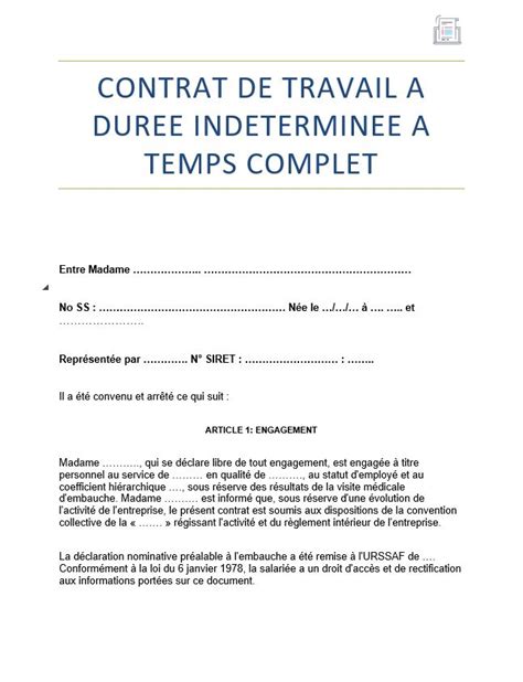 Modèles De Contrat En Format Word Gratuit Modèle De Contra