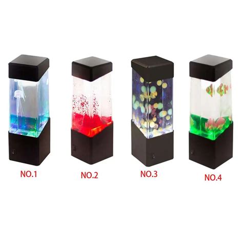 다채로운 Led 해파리 화산 젤리 물고기 수족관 야간 조명 홈 장식 분위기 램프 Usb 케이블 미포함 티몬