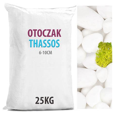 THASSOS Biały Grecki Otoczak Ogrodowy 6 10cm 25KG Kamienie na Cmentarz
