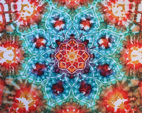 Large Bright Tie Dye Mandala Tapestry