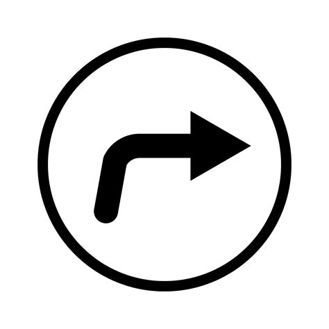 Round Right Turn Arrow Icon Vector Vector Art At Vecteezy