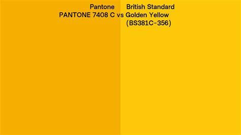 Pantone 7408 C Vs British Standard Golden Yellow Bs381c 356 Side By