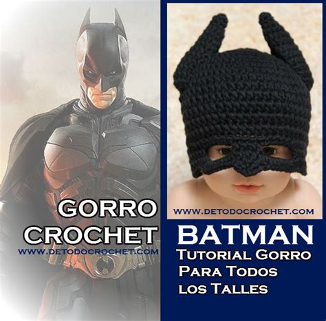 Gorro de Batman al Crochet Tutorial en video Español e Inglés