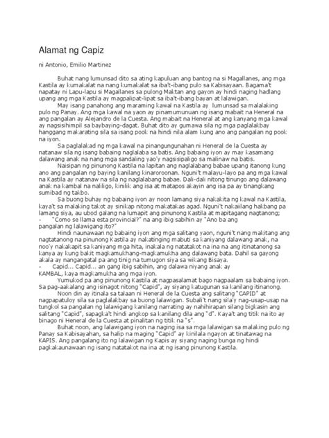 Alamat Ng Capiz Pdf