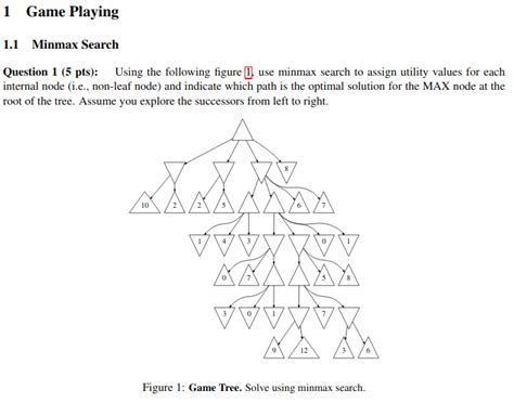 Solved Game Playing Minmax Search Question Pts Chegg Com