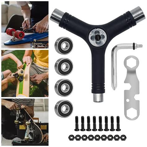 스케이트 도구 세트 4 베어링 렌치 스케이트 키 다기능 액세서리 알렌 키 Y 도구 롤러 스케이트 Longboards Aliexpress