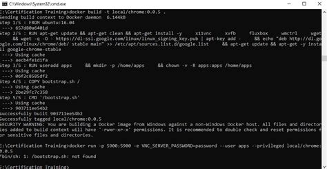 docker file bootstrap sh not found in docker image while running
