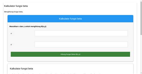 Kalkulator Fungsi Beta