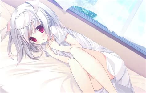 Wallpaper Anime Blush Bed Game Cg Shiro Shiro No Cook Oho Live