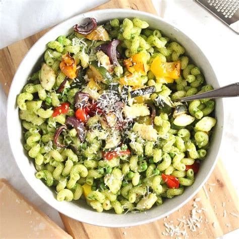 Roasted Vegetable Pesto Pasta Where Is My Spoon