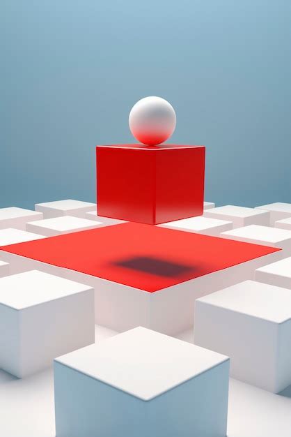 3d Rendering Of Geometric Floating Shapes Ai Generated Image