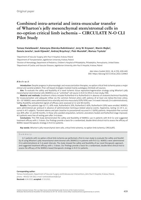 Pdf Combined Intra Arterial And Intra Muscular Transfer Of Whartons
