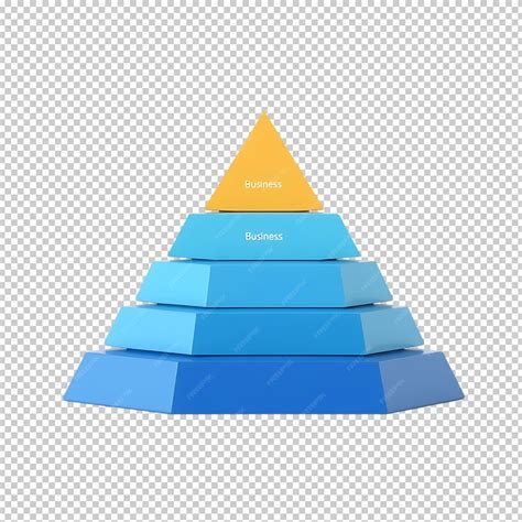 3d Pyramid Chart With Segmented Layers Representing Business Hierarchy