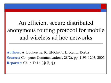 ppt an efficient secure distributed anonymous routing protocol for