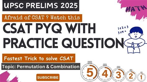 Csat Pyq One Question Series Topic Permutation And Combination