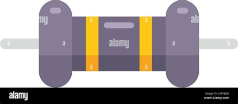 Resistor Component Icon Flat Vector Electrical Circuit Energy Board