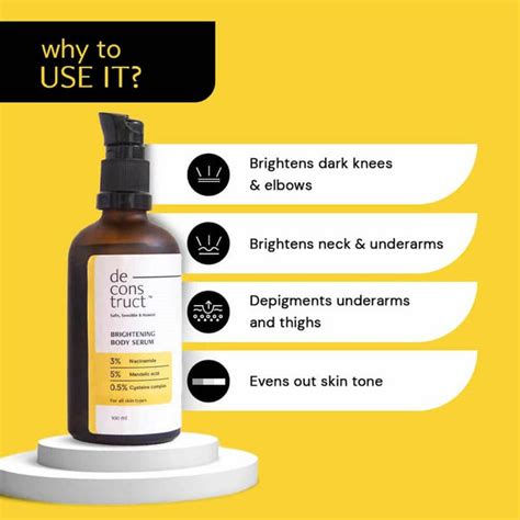 Description Deconstruct Brightening Body Serum Brightening Body Serum Is A Lightweight Formula
