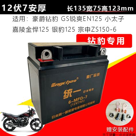 适用铃木王gs125刀仔男士摩托车统一免维护蓄电池12v7a干电瓶 虎窝淘