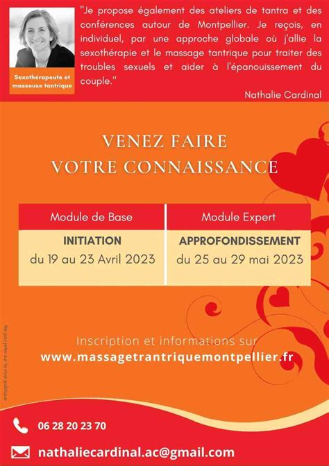 Tarifs Massage Tantrique Montpellier Nathalie Cardinal