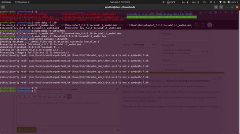 libcudnn ops train so 8 is not a symbolic link cuda setup and installation nvidia developer