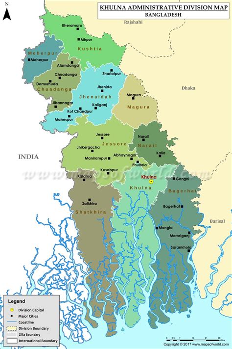 Khulna Map Districts In Khulna Division Of Bangladesh