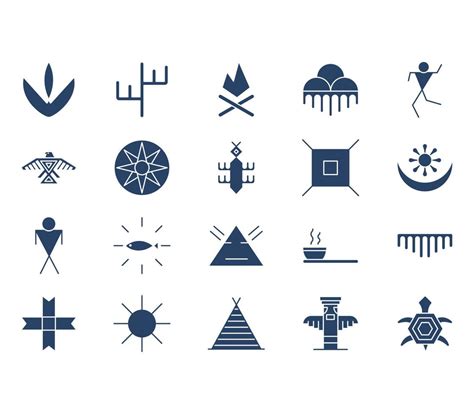 Native American Symbol And Sign Icon Set 12664117 Vector Art At Vecteezy