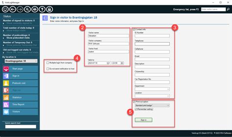 Sign In Visitor Support Visitlog