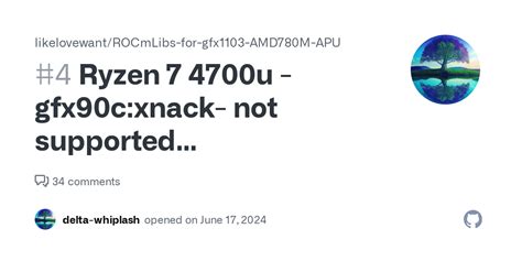 Ryzen 7 4700u Gfx90cxnack Not Supported Supportedtypes Gfx1030