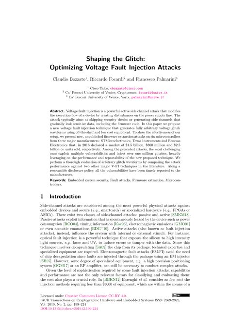 shaping the glitch optimizing voltage fault injection attacks docslib