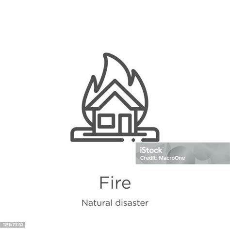 自然災害收集的火災圖示向量細線火輪廓圖示向量例證大綱細線消防圖示為網站設計和移動應用開發向量圖形及更多剪裁圖圖片 剪裁圖 危險 可燃性