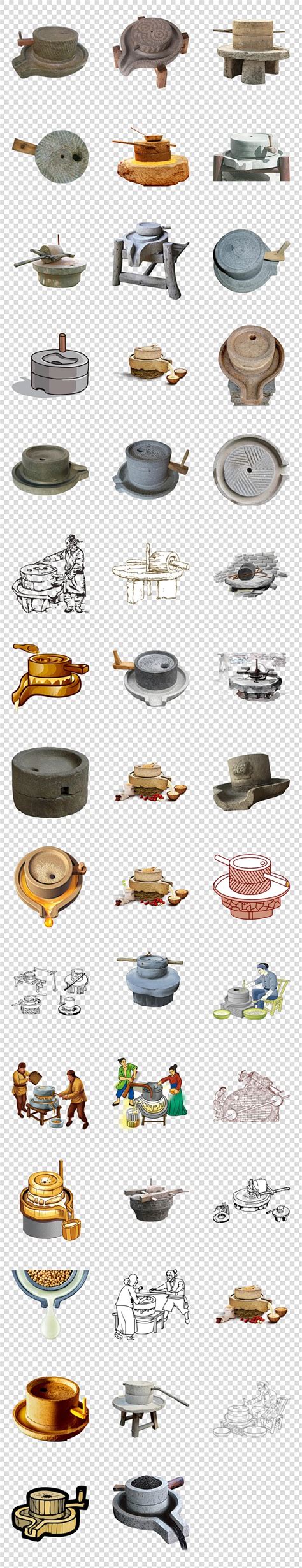 古代石磨磨盘磨豆浆免扣png 花瓣网