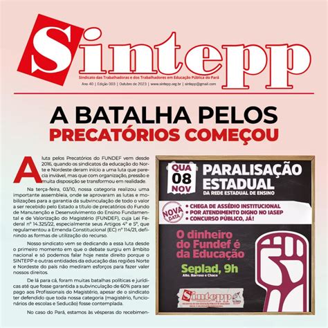 Sintepp Sindicato Dos Trabalhadores Em Educação Pública Do Estado Do Pará