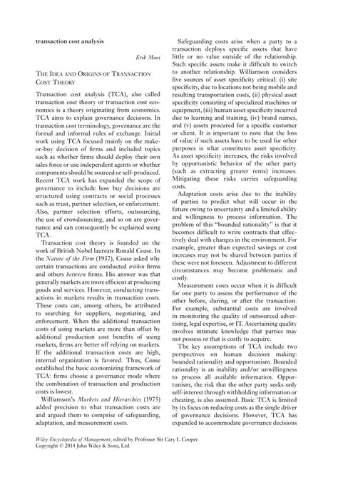 pdf transaction cost analysis
