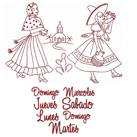 1940s Mexican Senoritas Vintage Machine Embroidery Etsy
